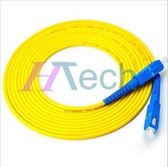 China SC/UPC-SC/UPC SM Simplex 15Meter 3.0mm Fiber Optic Patch Cord Yellow Color Jacket supplier