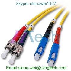 China SC/ST MM Duplex  Fiber Optic Cable Assemblies Black&amp;Red Color Boot supplier