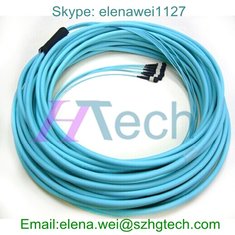 China Aqua 72/24Core Fiber Optic Patch Cable MPO, 10Gb OM3 MPO Patch Cord supplier