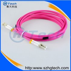 China Multimode Zipcord LC/LC OM4 Fiber Optic Patch Cord, 2.0mm/3.0mm,PVC/LSZH Type supplier