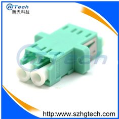 China Aqua Color OM3 Duplex LC Fiber Optic Adapter supplier