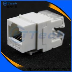 China 180 Degree Cat6 UTP Jack 8P8C RJ45 Jack White Color supplier