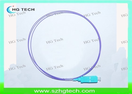 Purple SC OM4 Fiber Pigtail , 0.9mm / 2.0mm / 3.0mm Cable Diameter supplier