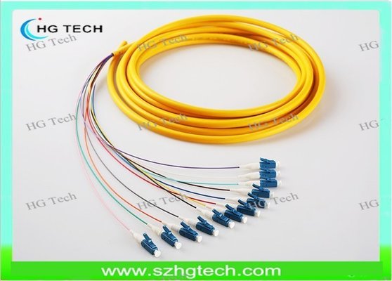 Colorful LC Fiber Pigtail 0.9mm,12Colors Fiber Cable With LC Fiber Optic Connector supplier