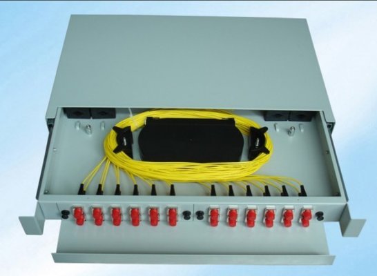 Sliding 1U 24Port  Fiber Optic Patch Panel  With 1.5M SC Fiber Pigtail 0.9mm supplier