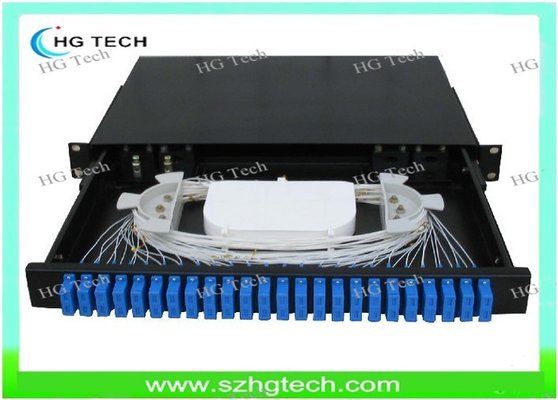 Sliding type Duplex SC 1U 24Port  Fiber Optic Patch Panel 19inch Fiber Patch Panel supplier