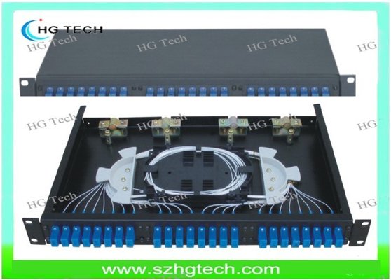 Rack Mount SC 2U 48 Port Fiber Optic Patch Panel,Simplex SC Fiber Adapter supplier