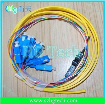 Ribbon Fiber Optic Pigtail SC/LC ,12 Colors Fiber Cable,Singlemode Fiber Optical Cable supplier