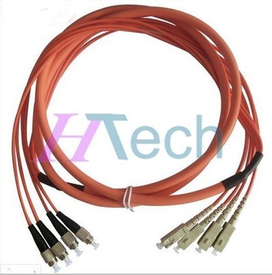 Multimode Duplex SC/ST Optic Fiber Cable, PVC/LSZH Outer Jacket，Orange Color supplier