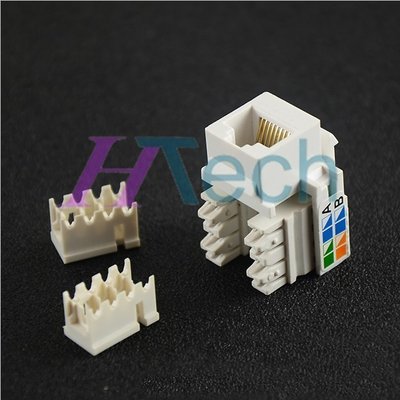 White Color Cat5e RJ45 Network Keystone Jack 90 Degree,AMP Jack,110IDC supplier