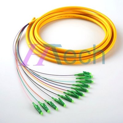LSZH - PVC LC Optic Fiber Fan-out 12 core Pigtail supplier