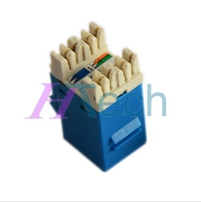 Blue Color Cat6 utp Keystone Jack 180 Degree supplier