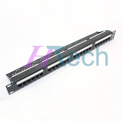 UTP RJ45 24 Port CAT6 Patch Panel With Cable Manager supplier