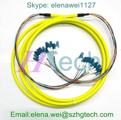 Indoor 5Meter LC/LC Singlemode 12Core Fiber Optic Patch Cord Fanout 0.9mm supplier