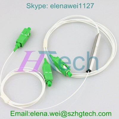 Steel Tube 1X2 Fiber Optic Coupler with SC/APC connector Bare Fiber supplier