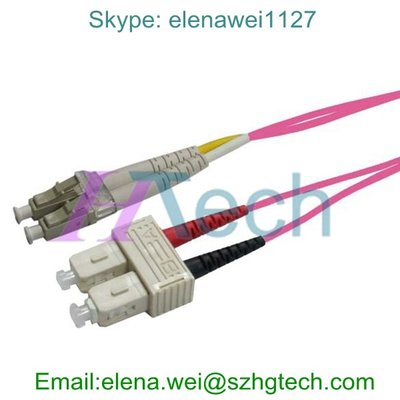 50/125 OM3 SC/LC Optical Patch Cord Aqua Color Jacket supplier