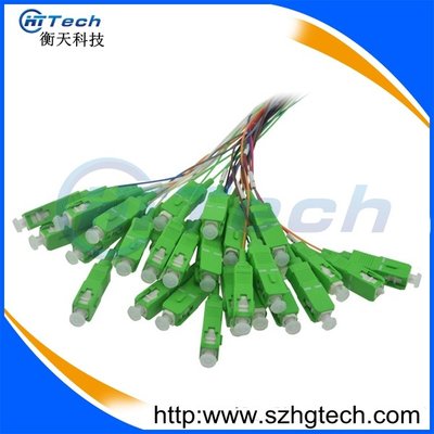 SC APC Pigtail 0.9mm with Green Color  SC APC Fiber Optic Connector supplier