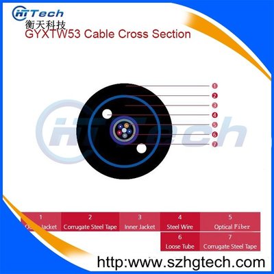 12 Cores Central Loose Tube Armoured Outdoor Fiber Optic Cable GYXTW supplier