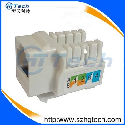 Dual IDC Cat5e Keystone Jack White Color supplier