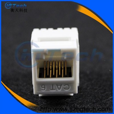 180 Degree Cat6 UTP Jack 8P8C RJ45 Jack White Color supplier