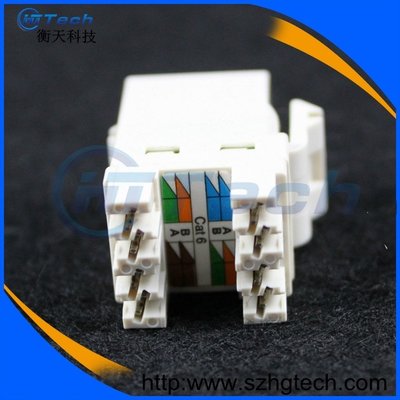 White Color 180 Degree Cat6 Keystone Jack  AMP RJ45 Jack supplier
