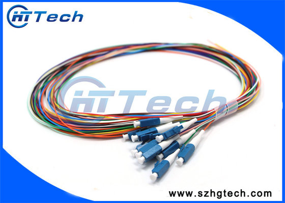 1.5M Telecom Type 9 / 125 Singlemode 12Core Fiber Optic Pigtail LC Without Jacket supplier