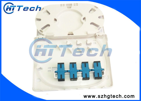 Plastic shell SC 4 Core Fiber Optic Termination Box,  SC/LC/FC Port Fiber Optic Faceplate supplier