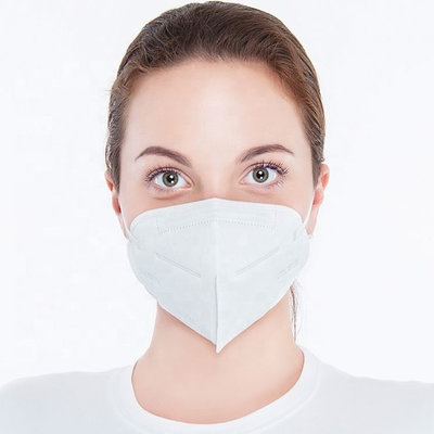 White Disposable 5 Ply KN95 Mask / Anti Dust KN95 Filter Mask elastic band