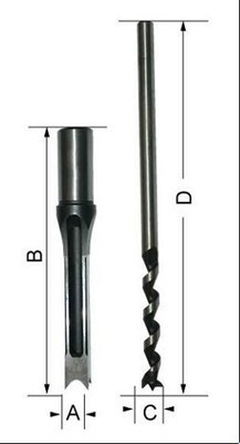 Custom carbon steel and carbide tips mortising chisels bits