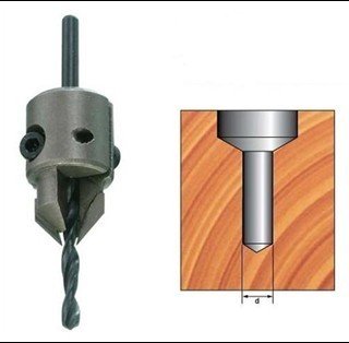 Hinges / countersink TCT drill bits, Brad point or V point