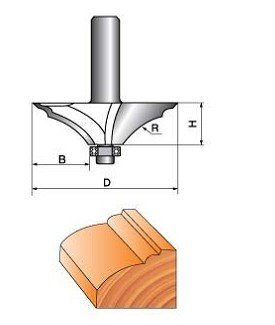 Table curved round bit