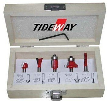 5 Set router bit sets with Micro - grain Tungsten carbide cutting parts