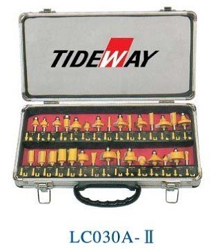 Router bit sets with silver welding or copper welding