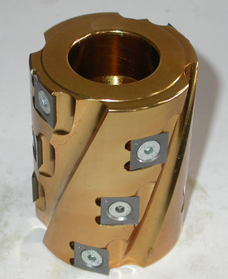 Changeable helical shaper cutter head with aluminum body for woodworking