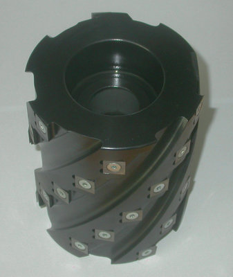 Changeable helical shaper cutter head with aluminum body for woodworking
