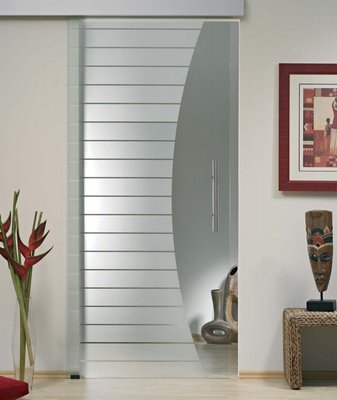 Interior Sliding Flat Tempered Glass , Tempered Glass Office Door supplier