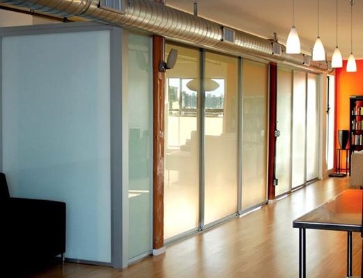 Opaque Milk White Glass Panel Office Partitions , Glass Partition Panels supplier