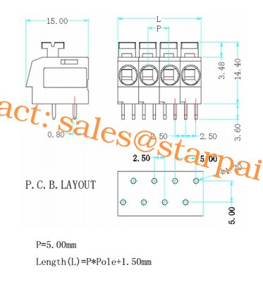 Screwless Terminal | Pitch: 5.00mm | Part No.604-6-5.00 supplier