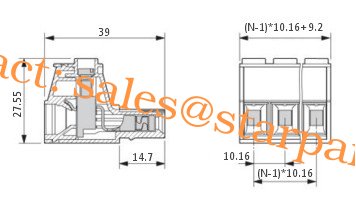 Plug-Terminal Block Head connect wire Pitch:10.16mm / 0.4 in supplier