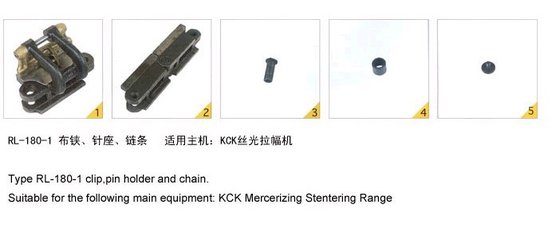KCK Mercerizing Stenter Machine Parts, KCK Mercerizing Stentering Range Clip, Chain, Pin Holder