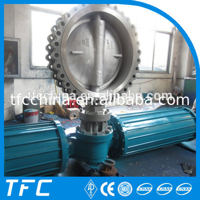 pneumatic operated soft seated butterfly valve