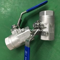 China ISO 5211 Locking Handle 2pc Ball Valve Stainless Steel NPT Thread supplier