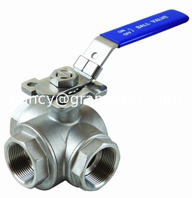 3-way ball valves type B with high mounting pad type B PAI 1000PSI threaded ends for actuators supplier