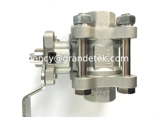 ISO 5211 Locking Handle 3-way Ball Valve Stainless Steel NPT Thread supplier