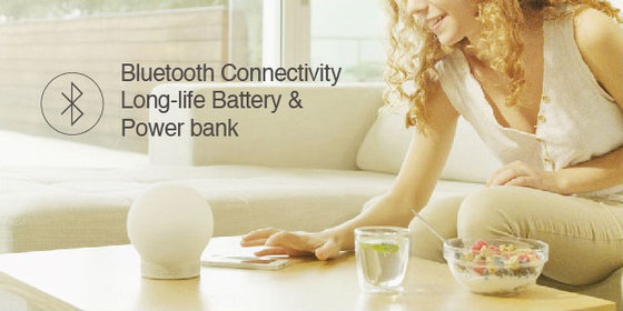 Creative Portable Outdoor Led Light Bulb Bluetooth Speaker Handsfree , APP Control