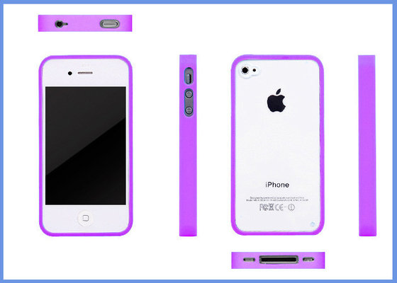 Custom Transparent Mobile Phone Case With Silicone Middle Frame For iPhone 4 / 5 / 5S / 5C