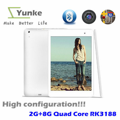 Quad Core Tablet PC 7.85 Inch Capacitive Screen Android 4.1 2GB RAM 8GB Bluetooth HDMI Dual Camera tablet rk3188