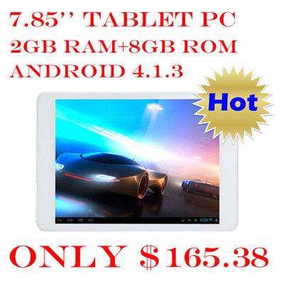 Quad Core Tablet PC 7.85 Inch Capacitive Screen Android 4.1 2GB RAM 8GB Bluetooth HDMI Dual Camera tablet rk3188