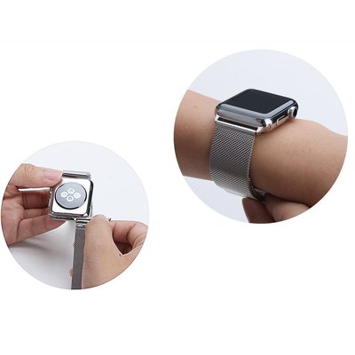 Stainless Steel 0.6mm Mesh Watch Strap Wrist with Adapter Silver
