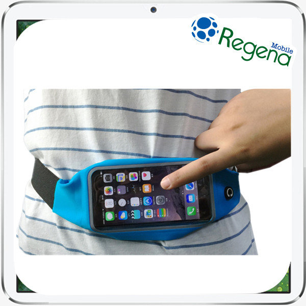 Blue Dustproof Mobile Phone Accessory Smartphone Belt For Outdoor Sport